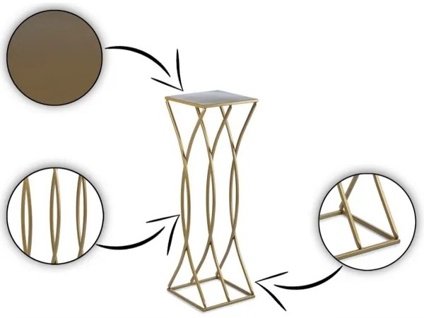 Stojan na květiny 75x23 cm zlatá