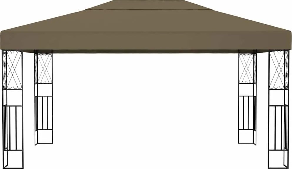 Altán se světelnými LED řetězy 3 x 4 m taupe textil 3070331