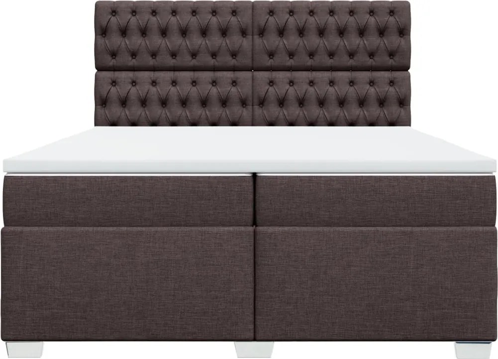 Box spring postel s matrací tmavě hnědá 200x200 cm textil 3290605