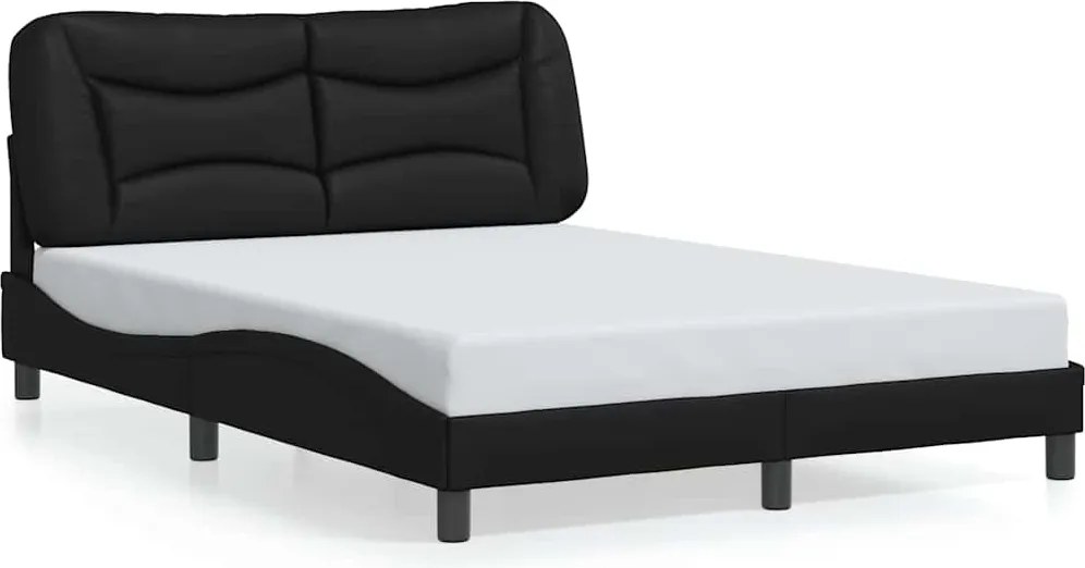 Rám postele bez matrace Hvar černý 140x200 cm umělá kůže 3208002