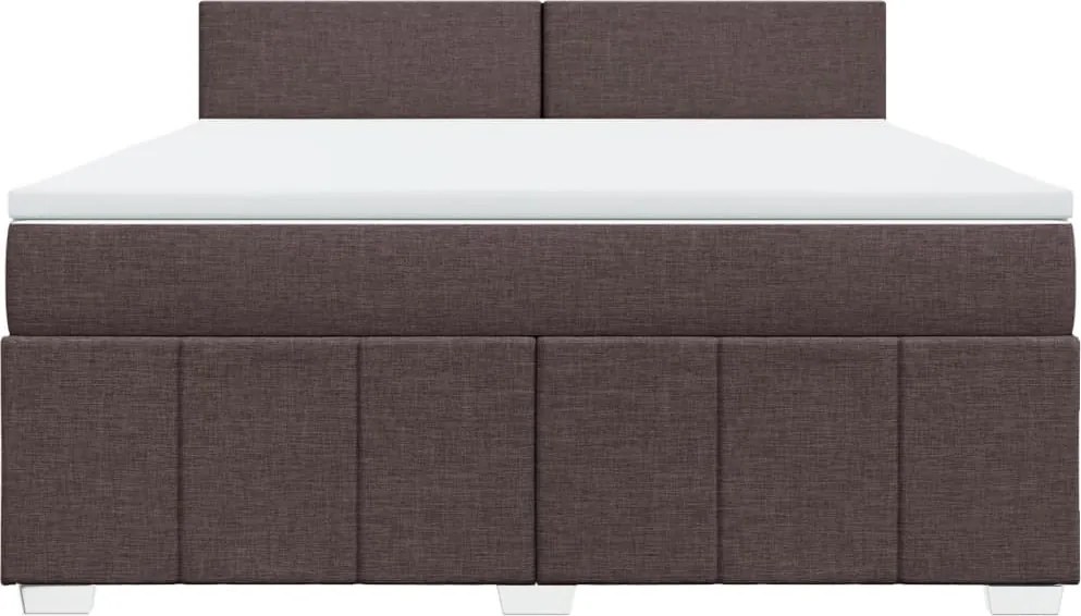 Box spring postel s matrací tmavě hnědá 180x200 cm textil 3289443
