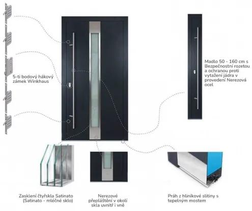 ALU-DOOR - Ocelové/hliníkové domovní dveře DS92 - Motiv DS00 105140