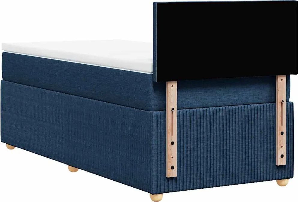 Box spring postel s matrací modrá 90x200 cm textil 3287338