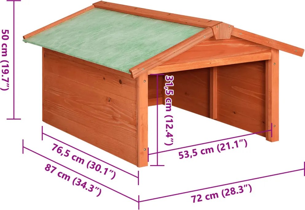 vidaXL Garáž na robotickou sekačku 72x87x50 cm a bílá jedle [170880] Barva: Šedá
