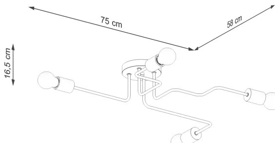 Sollux SL.1669 - Přisazený lustr TIMBO 4xE27/15W/230V černá/béžová/buk