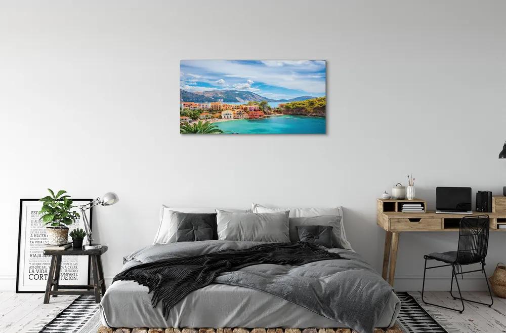 Obrazy na plátně Řecko mořská pobřeží hory 120x60 cm