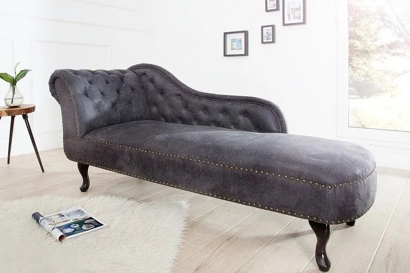 Deflee lenoška RECAMIERE CHESTERFIELD GREY KRS37475100% polyester 170 cm x 80 cm x 60 cm