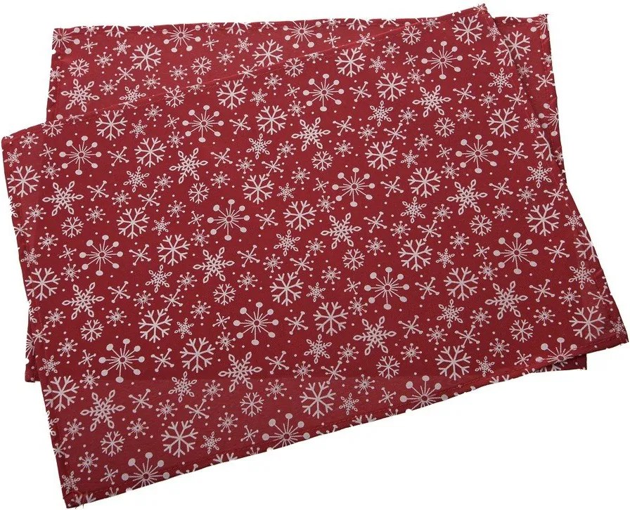 Látková prostírání v sadě 2 ks s vánočním motivem 32x45 cm Flakes – Dakls