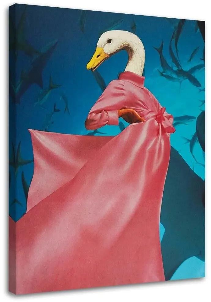 Gario Obraz na plátně Kachna v růžových šatech - Lili Chartrand Rozměry: 40 x 60 cm
