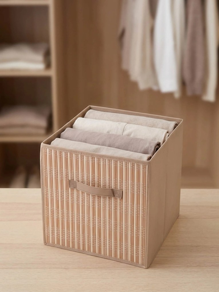 Sinsay - Úložný box s bambusovým čelem - béžová