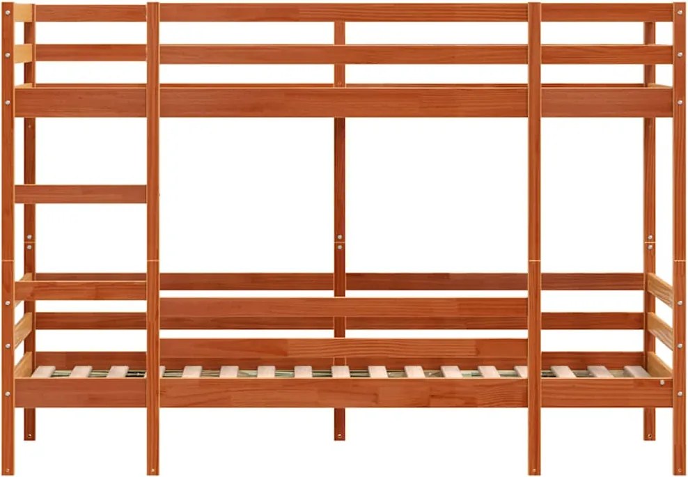 Patrová postel voskově hnědá 75 x 190 cm masivní borové dřevo 3284226