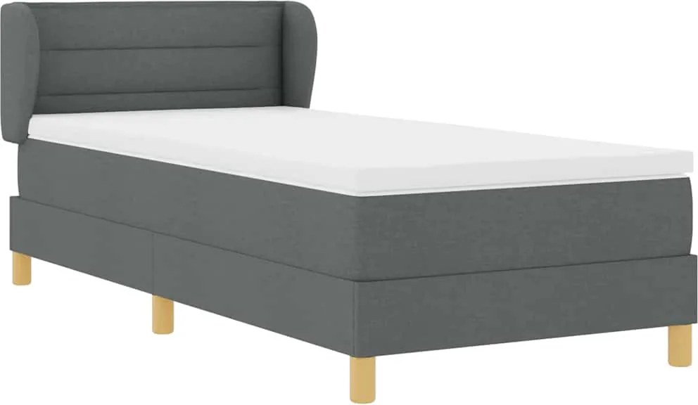 Postel s boxspringem s matrací Tmavě šedá 80 x 200 cm textil 3340116