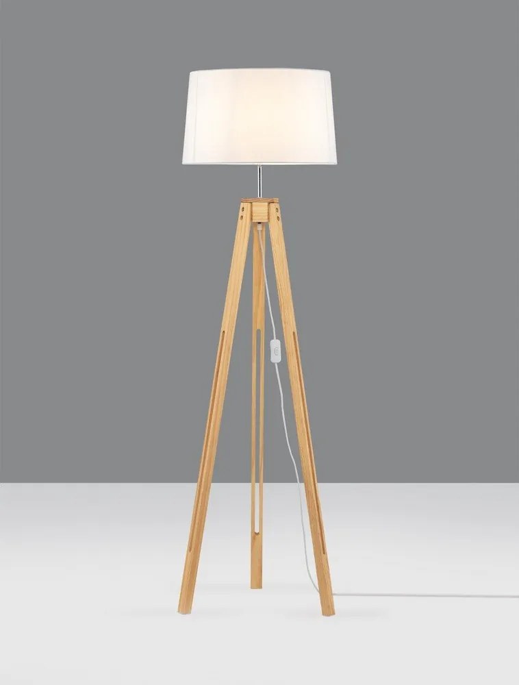 Bílá/v přírodní barvě stojací lampa (výška 145 cm) Leroy – Nova Luce