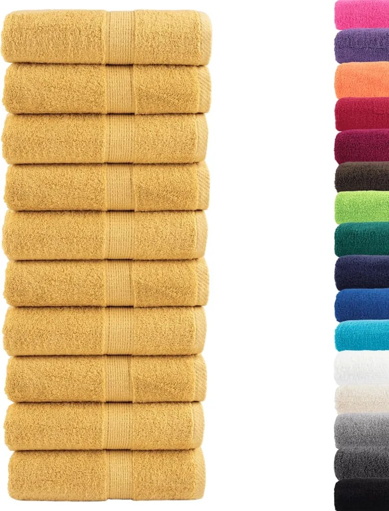 Prémiové ručníky pro hosty SOLUND 10 ks zlaté 30x50 cm 600 g/m² 137280