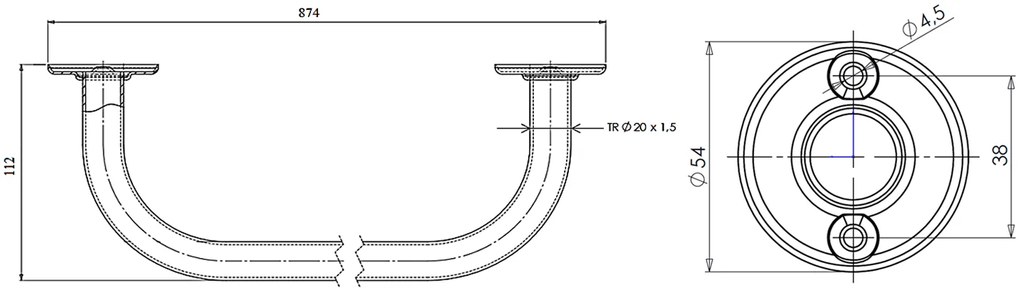 Aqualine WHITE LINE držák ručníků 80cm, bílá - 8013