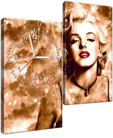 Tištěný obraz s hodinami Marilyn Monroe blesky a hvězdy 60x60cm ZP2476A_2J
