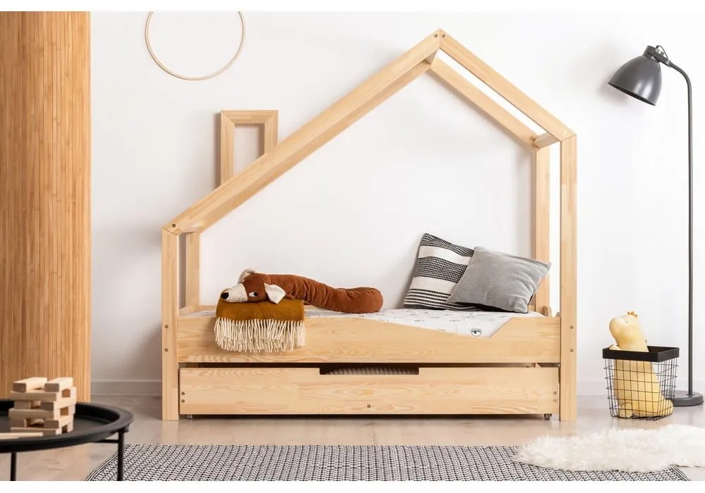 Adeko Dětská postel domeček Luna A Velikost postele: 150x70 cm Barva: dekor přírodní dřevo přírodní