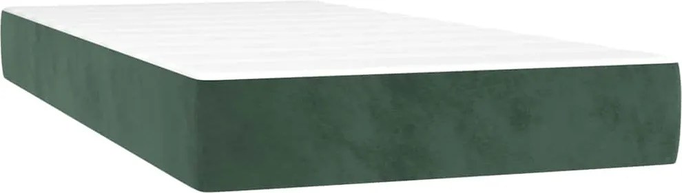Box spring postel s matrací tmavě zelená 120x190 cm samet 3270022