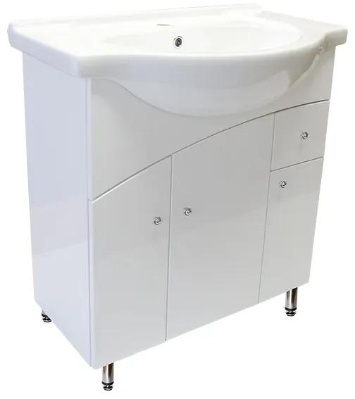 A-Interiéry Koupelnová skříňka s keramickým umyvadlem Uno 75 ZV - uno 75zv
