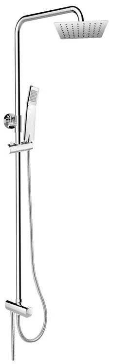 Mereo Sprchový set s tyčí hranatý, nerezová hlavová sprcha a třípolohová ruční sprcha - CB95001SS2