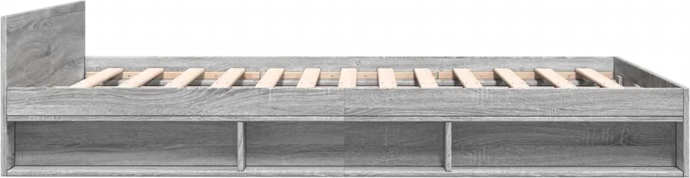 Rám postele se zásuvkami šedý sonoma 135 x 190 cm kompozit 3280774