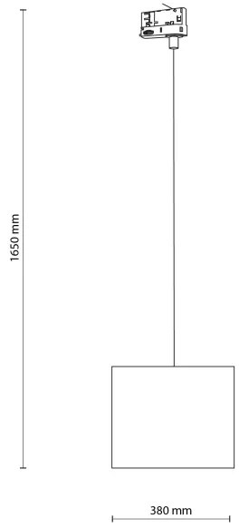 Lustr na lanku 3-fáz. lišto. systému TRACER 1xE27/15W/230V pr. 30 cm černá