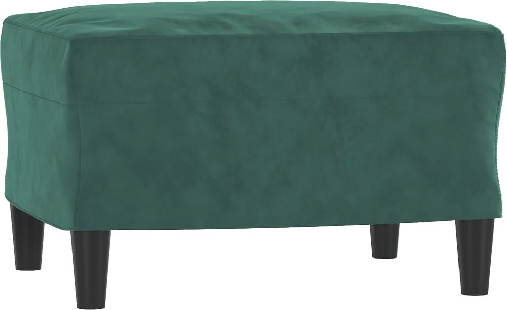 Křeslo s podnožkou tmavě zelené 60 cm samet 3201207