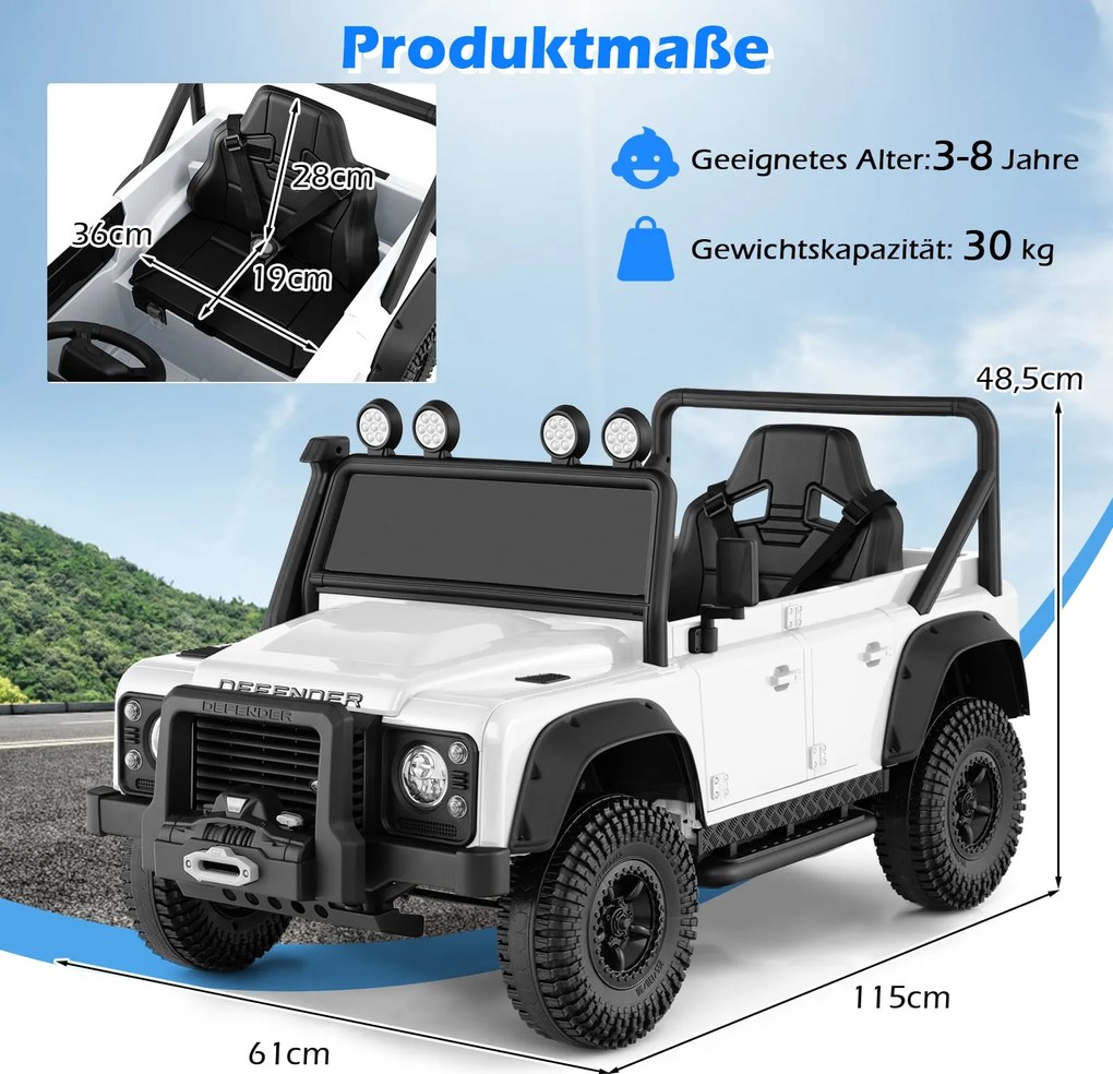 Costway Elektrické vozítko Land Rover Defender dětské elektrické vozítko