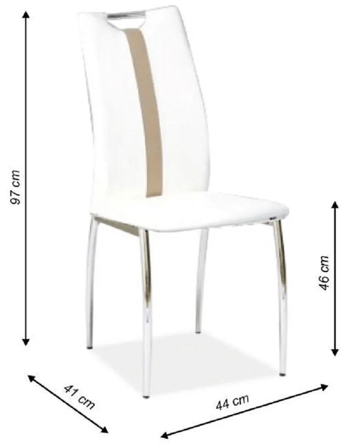Jídelní židle Scotby (bílá + béžová). 808060