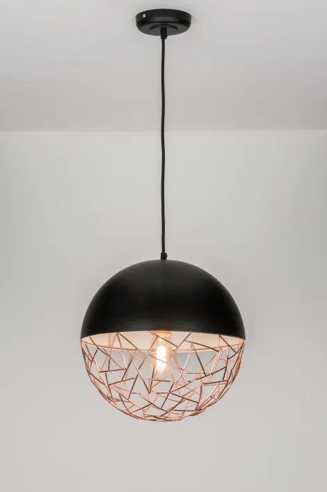 Závěsné industriální designové svítidlo Signature Combino Nero and Copper