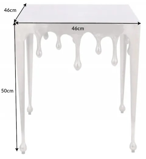 Massive home | Designový odkládací stolek LIQUID LINE L 50 CM stříbrný
