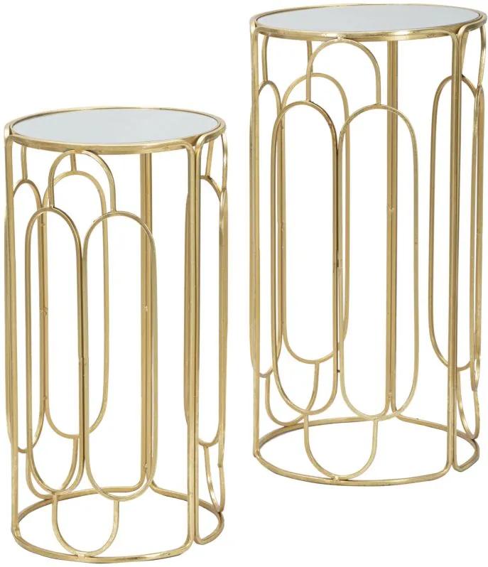 Set 2 ks odkládacích stolků Mauro Ferretti Arta 36,5x70-31x60 cm, zlatá/stříbrná
