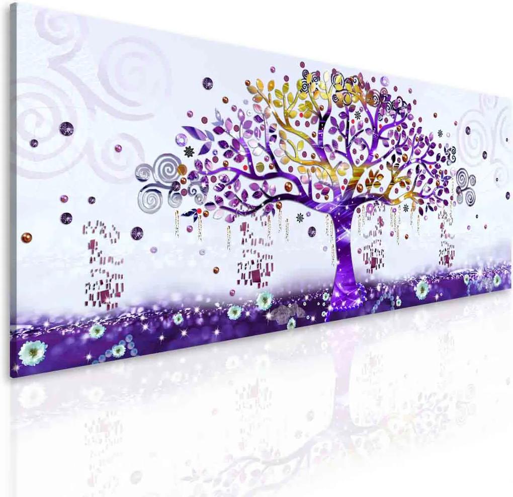Obrazy malovaný abstraktní strom fialový Velikost: 200x80 cm