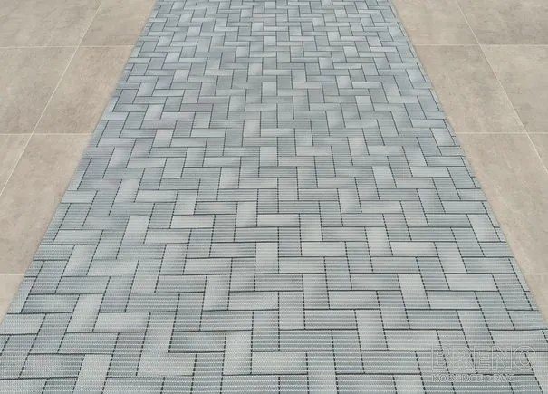 Breno Koupelnová pěnová předložka SOFTY-TEX 79814.8 šedá dlažba, šíře 65 cm, Šedá