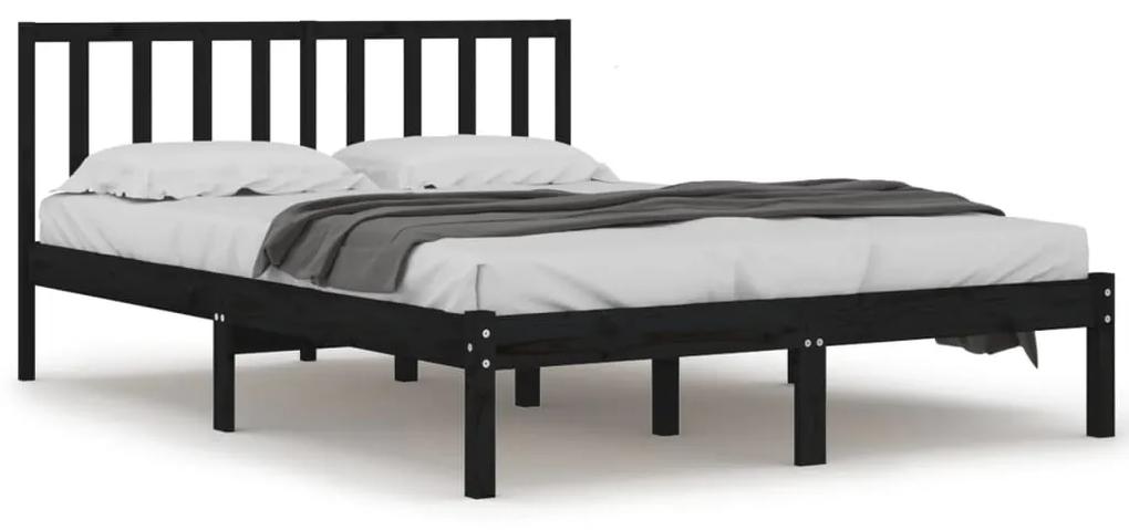 vidaXL Rám postele černý masivní borovice 120 x 190 cm malé dvojlůžko