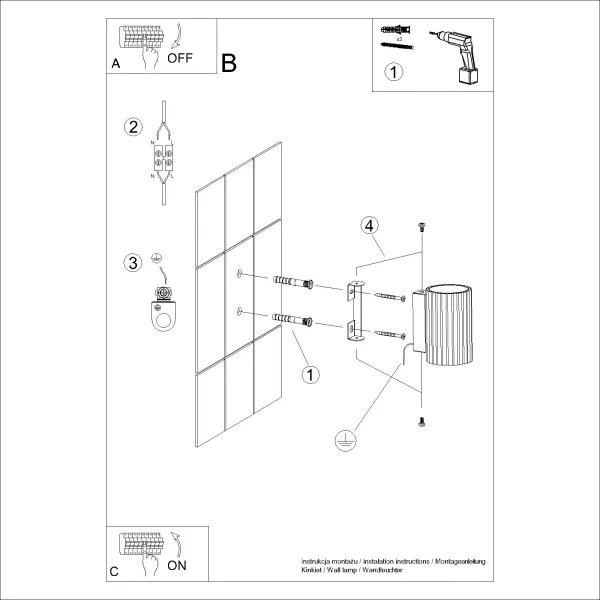 Sollux SL.1646 - Nástěnné svítidlo KARBON 1xGU10/10W/230V bílá