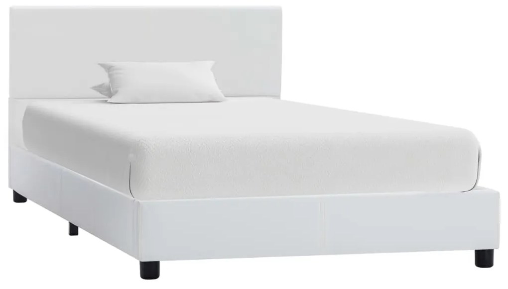 284763 vidaXL Rám postele bílý umělá kůže 100 x 200 cm