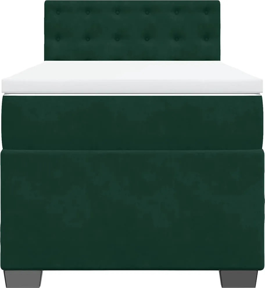 Box spring postel s matrací tmavě zelená 80 x 200 cm samet 3286177