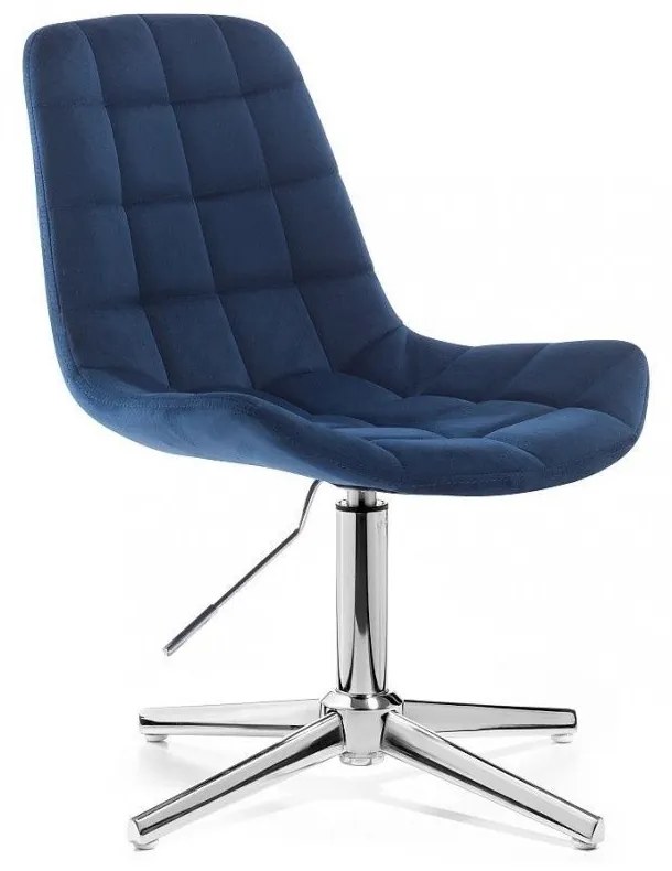 LuxuryForm DESIGN Židle PARIS VELUR na stříbrném kříži - modrá