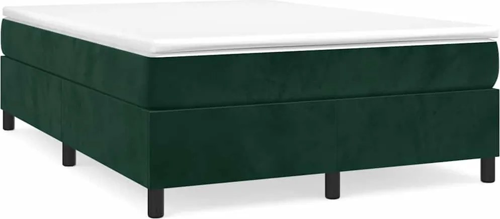 Rám postele s boxspringem tmavě zelená 140 x 200 cm samet 3121123