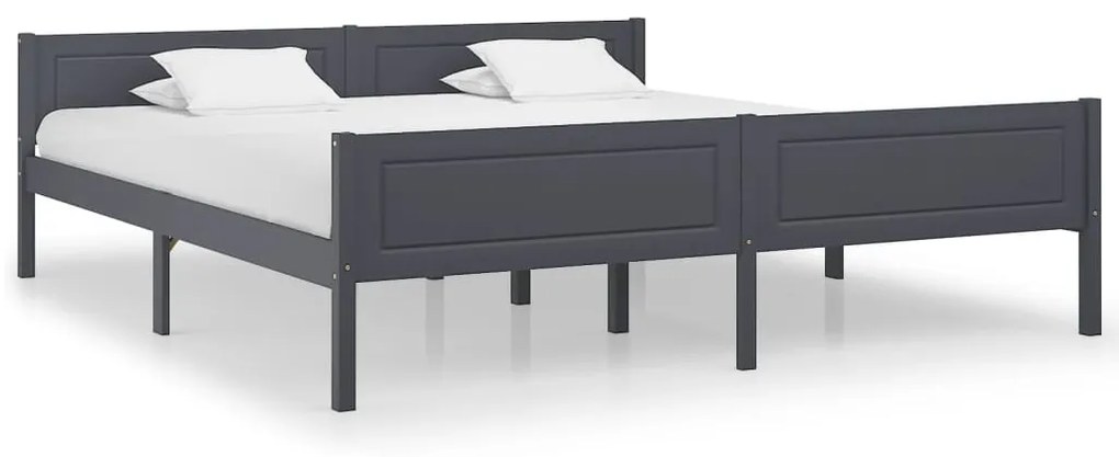322129 vidaXL Rám postele masivní borové dřevo šedý 180 x 200 cm
