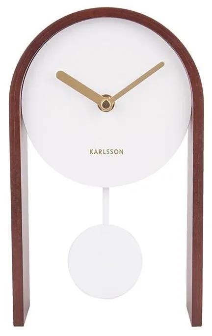 KARLSSON Hnědé stolní hodiny Smart Pendulum