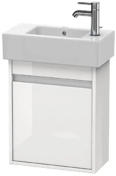 Duravit Ketho - Umyvadlová skříňka 55x45x23 cm, 1 dvířka, panty vlevo, lesklá bílá KT6629L2222