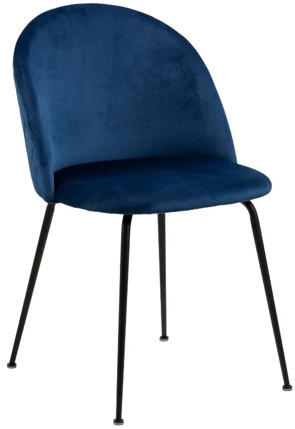 OnaDnes -20% Scandi Tmavě modrá sametová jídelní židle Harper