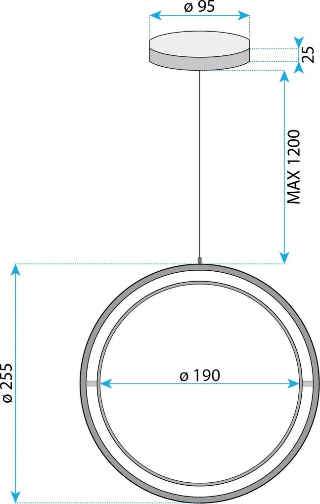 Toolight Toolight, závěsné LED svítidlo 26cm, 4000K, APP1791-CP, zlatá matná, OSW-06068