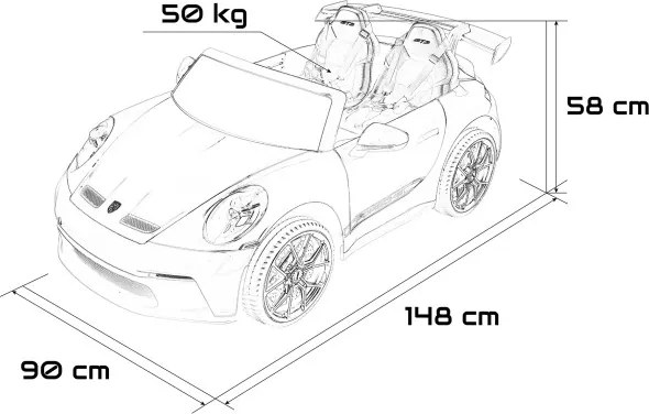 Elektrické autíčko Porsche 911 GT3 STRONG MP4 bílé
