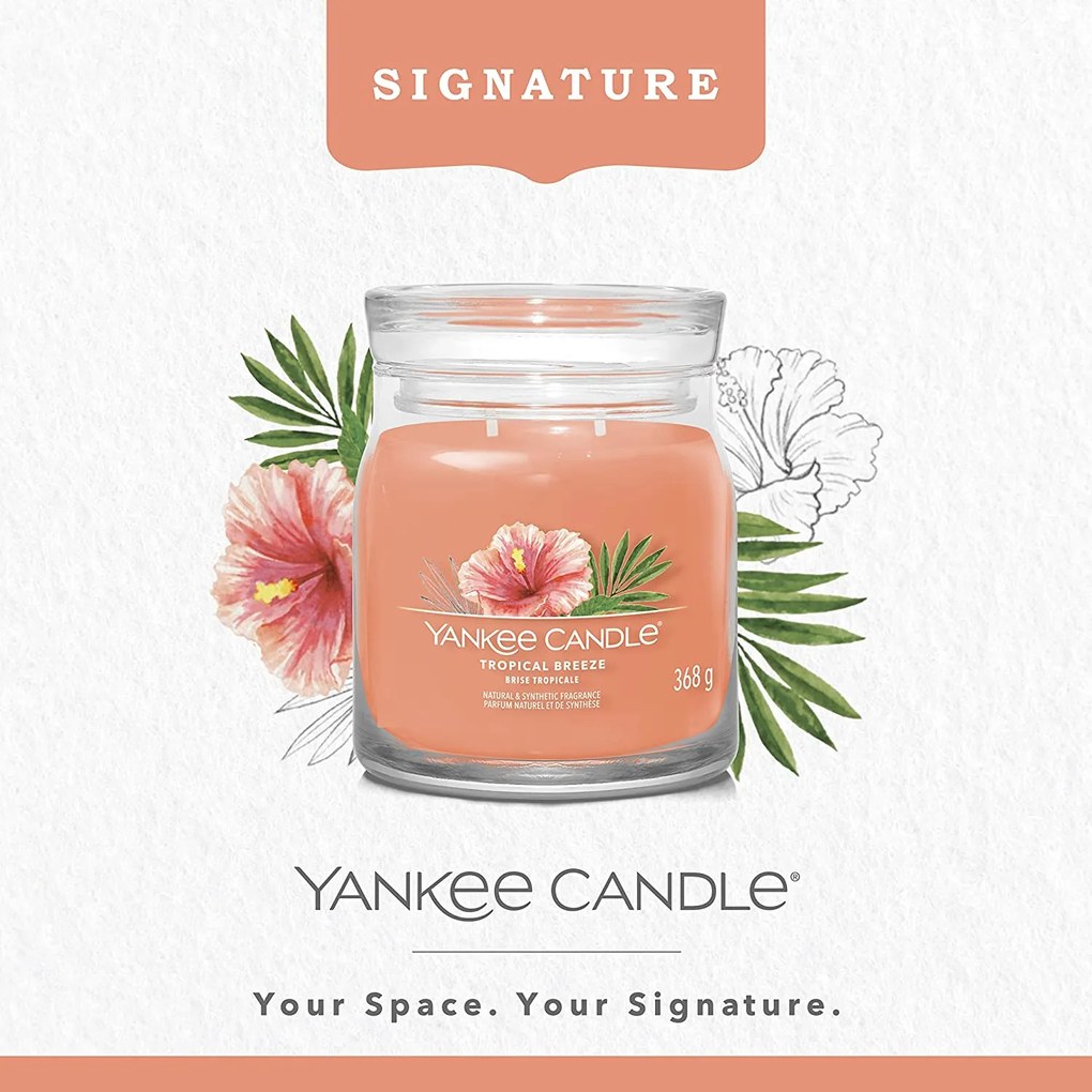 Yankee Candle vonná svíčka Signature ve skle střední Tropical Breeze 368g