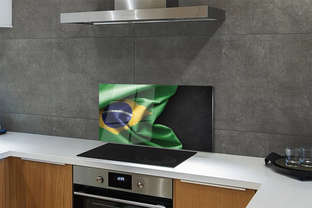 Skleněný panel brazilská vlajka 140x70 cm