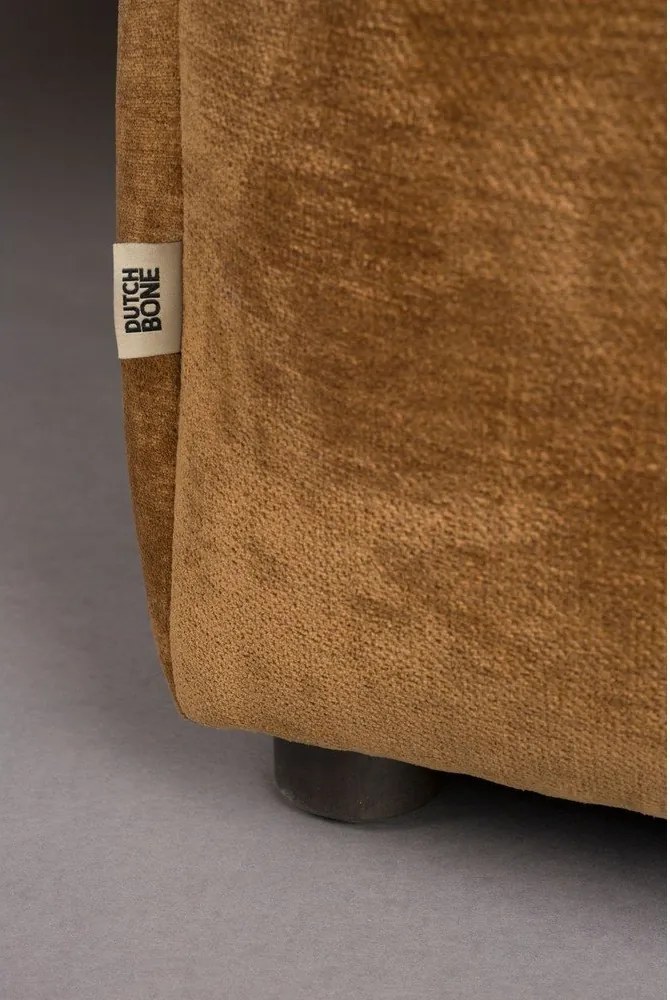 Hnědá sametová modulární pohovka 364 cm Hackman – Dutchbone