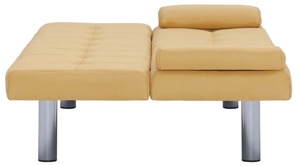 vidaXL 282190 Marketos Sofa Bed with Two Pillows Yellow Polyester